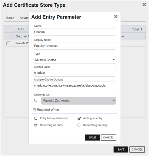 Certificate Store Type Operations