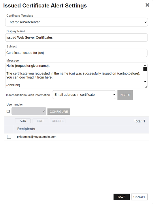 Issued Request Alert Operations
