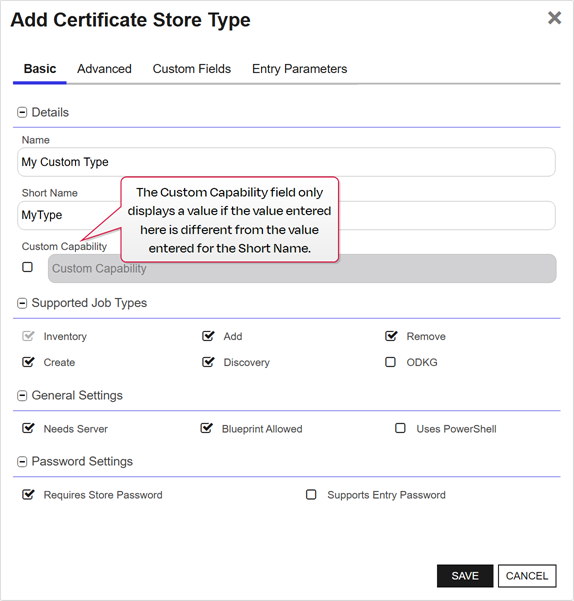 Certificate Store Type Operations