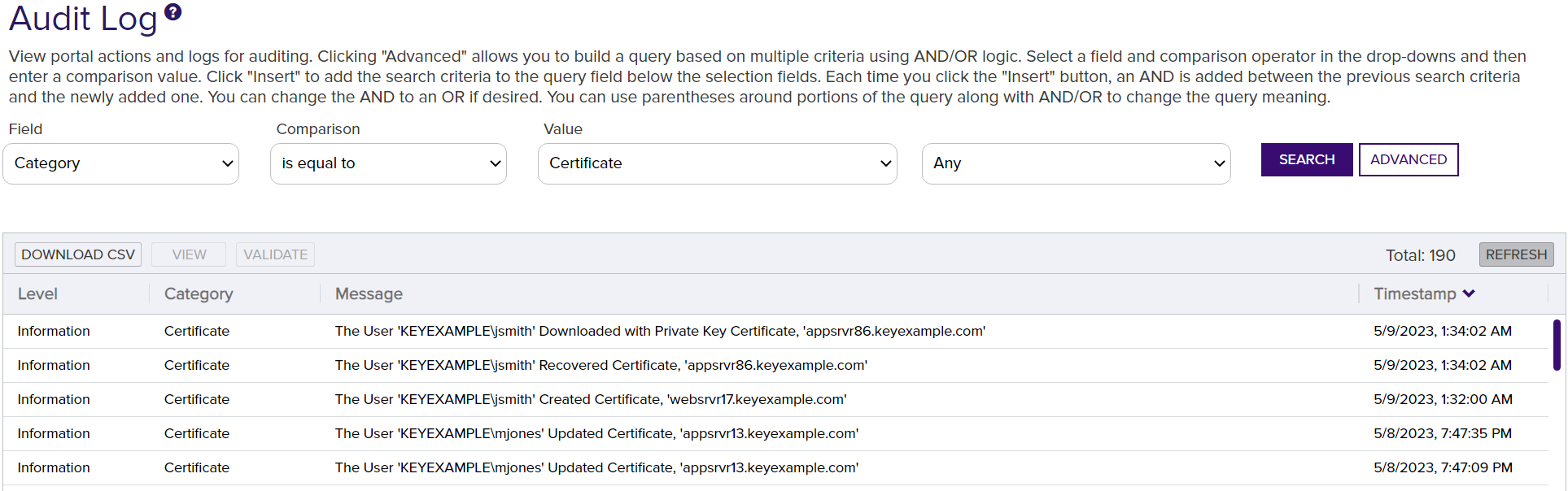 Audit Logging Specifics