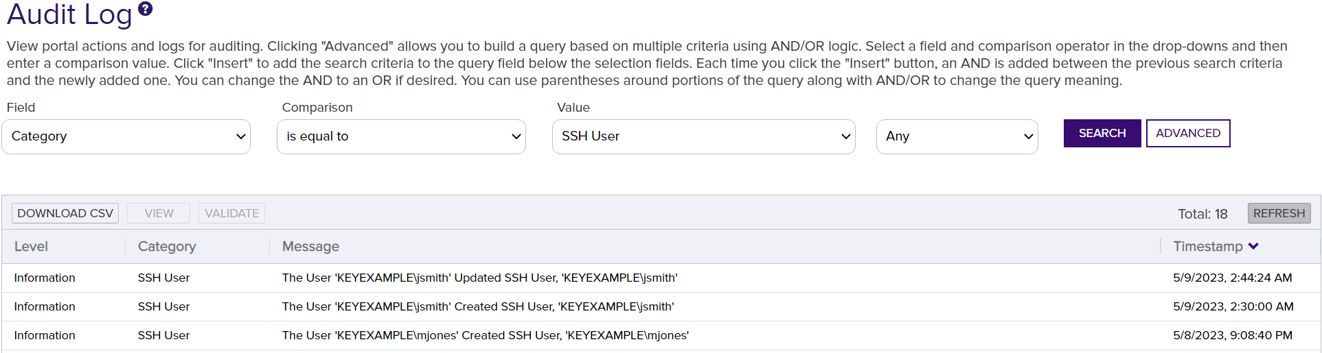 Audit Logging Specifics