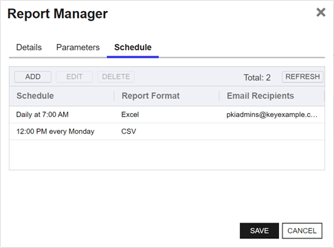 Report Manager Operations
