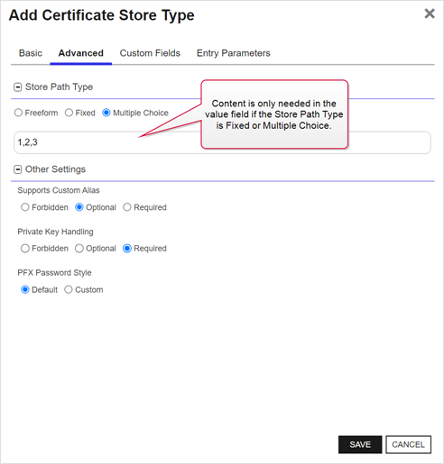 Certificate Store Type Operations