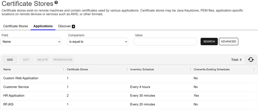 Certificate Store Application Operations