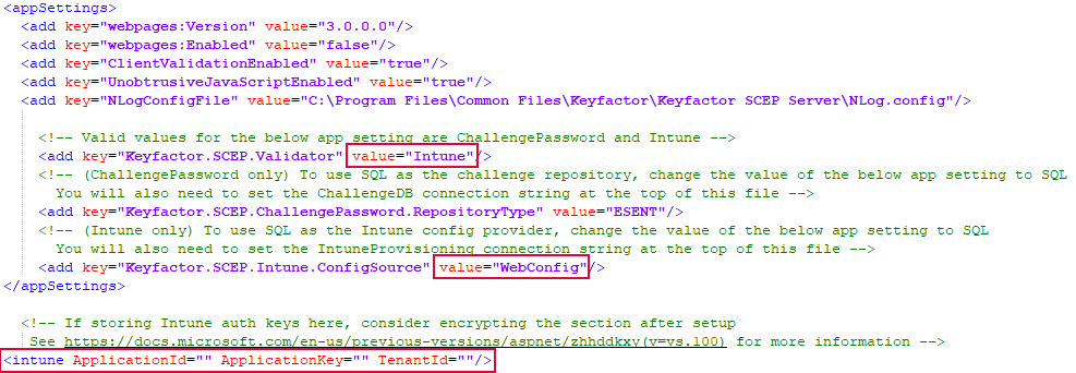 Optional Configuration Settings for Intune